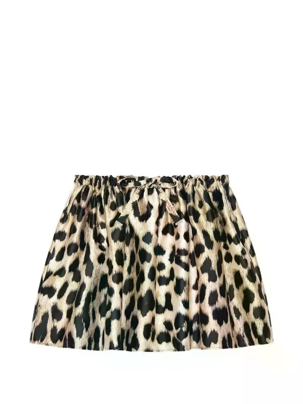 Givenchy Leopard Jacquard Pleated Mini Skirt - Neutrals