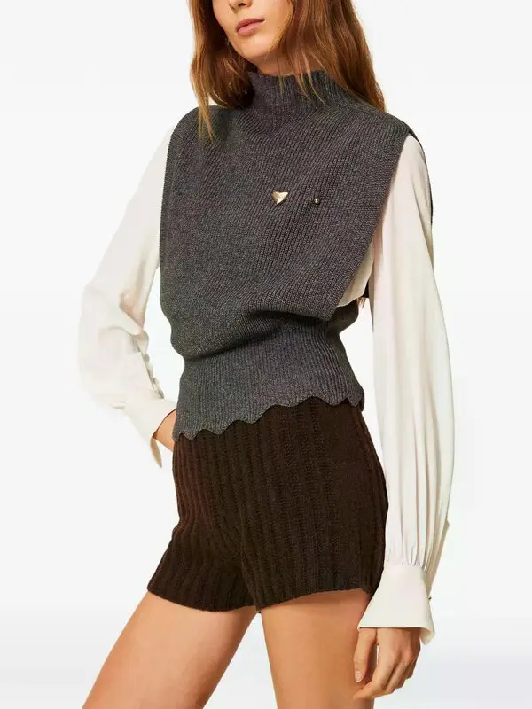 TWINSET Wool-blend Top With Brooch Detail