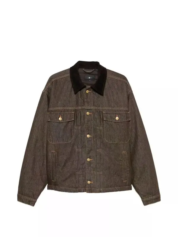 7 For All Mankind Corduroy Collar Denim Jacket