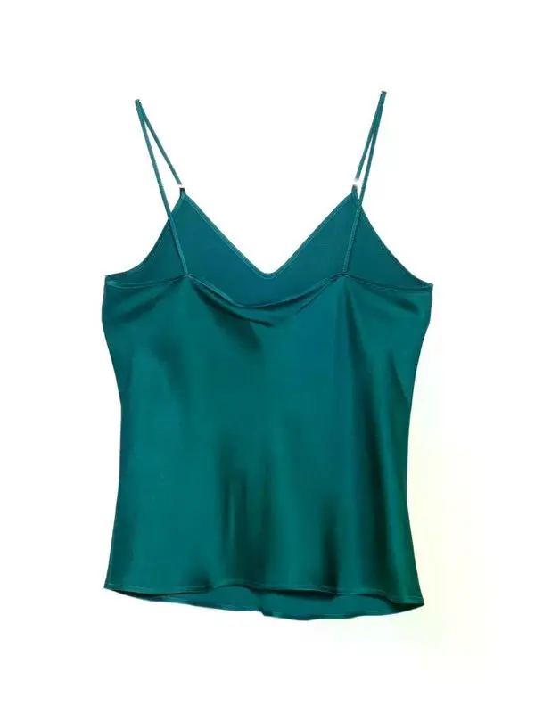 Max Mara V-neck Sleeveless Satin Top - Blue
