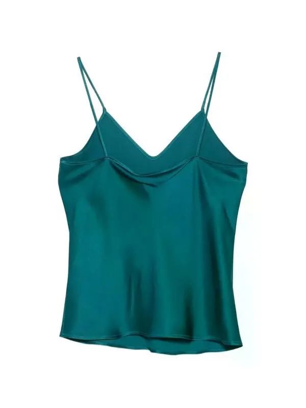 Max Mara V-neck Sleeveless Satin Top - Blue