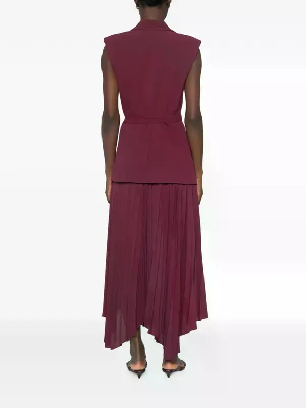 Simkhai Pleated Asymmetric Hem Midi Dress