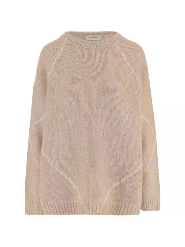 Bruno Manetti Diamond Pattern Crew Neck Sweater