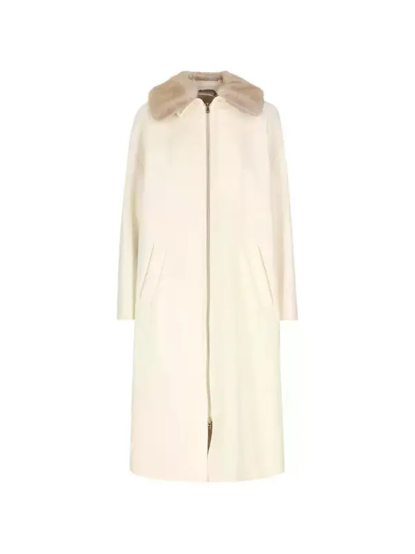 Herno Faux Fur Collar Zip-up Coat