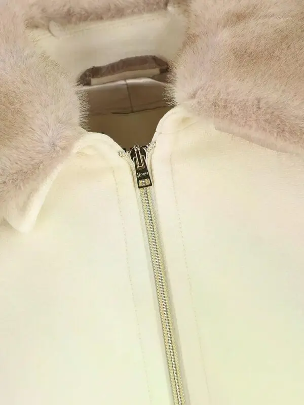 Herno Faux Fur Collar Zip-up Coat