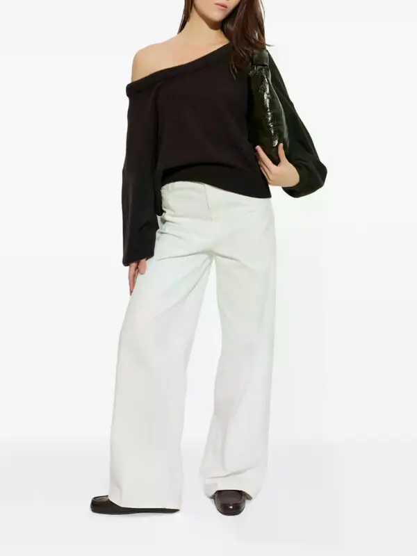 LISA YANG Doria Off-shoulder Sweater - Brown