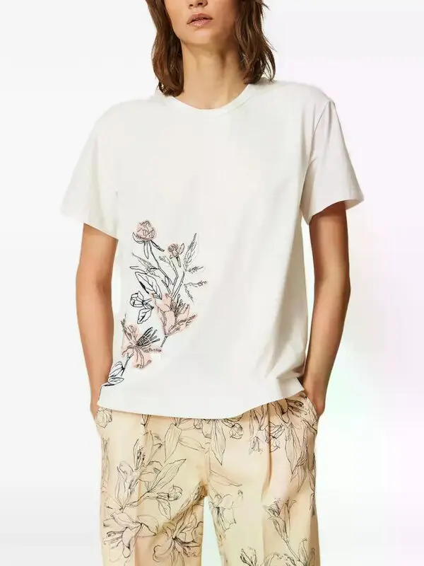 TWINSET T-shirt With Floral Embroidery