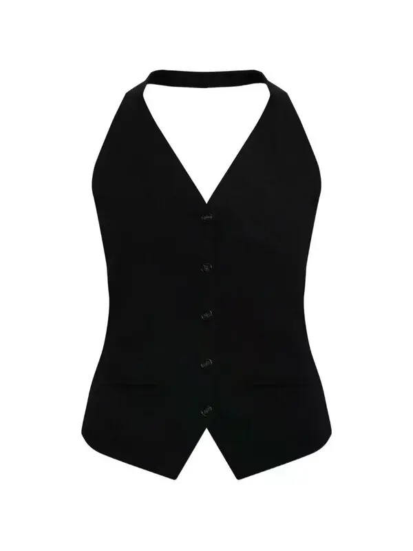 LISA YANG Halterneck Button-up Top