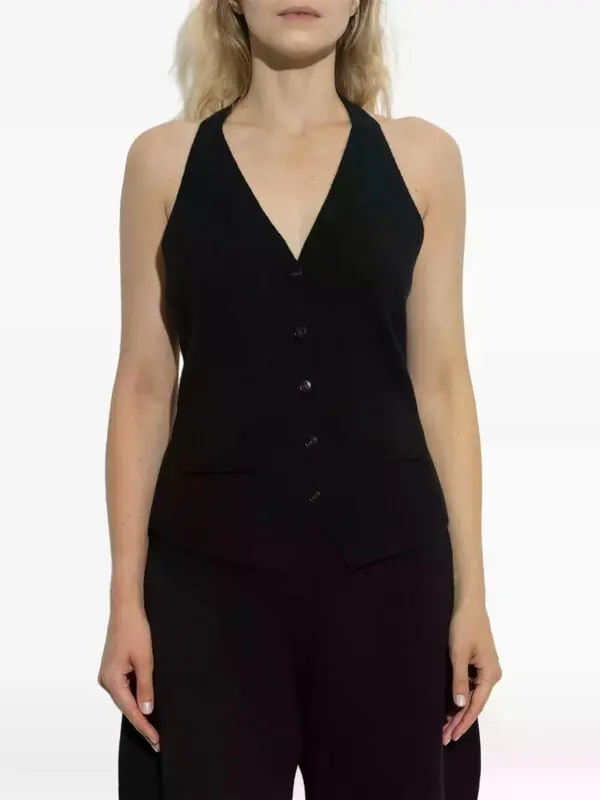 LISA YANG Halterneck Button-up Top