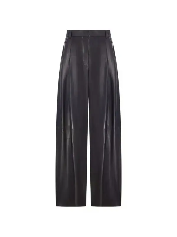 Giorgio Armani Pleated Leather Trousers
