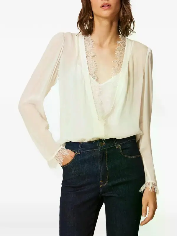 TWINSET Georgette Blouse With Lace