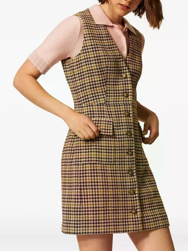 TWINSET Short Houndstooth Shirt Dress