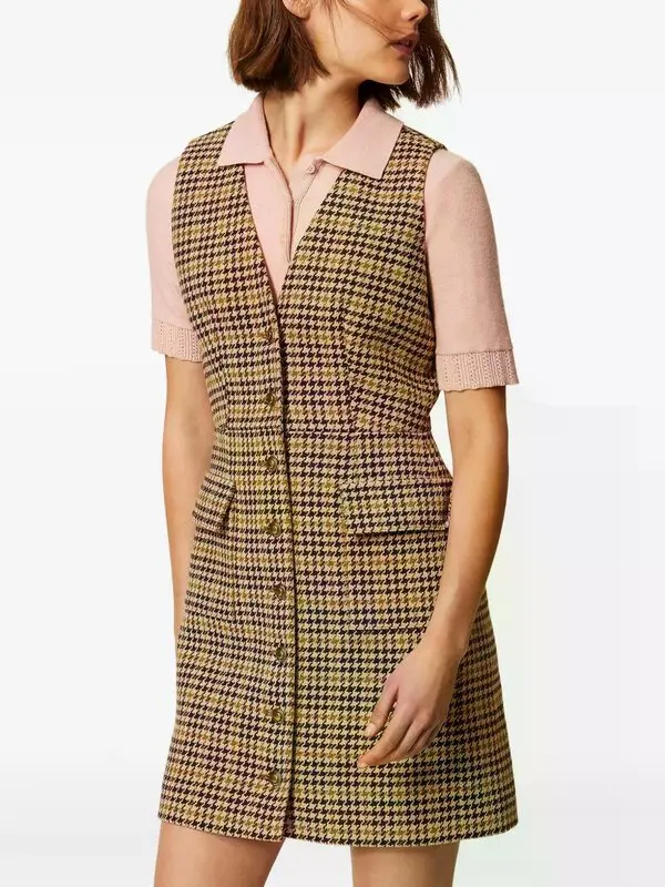 TWINSET Short Houndstooth Shirt Dress