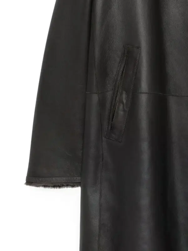 MANZONI 24 Buttoned Leather Coat