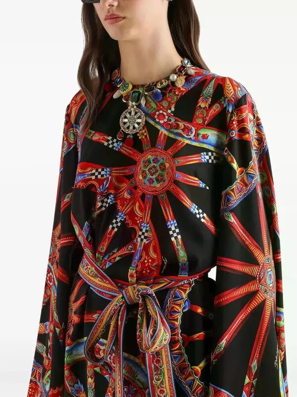 Dolce & Gabbana Carretto-print Charmeuse Dress