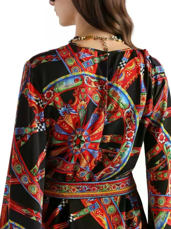 Dolce & Gabbana Carretto-print Charmeuse Dress
