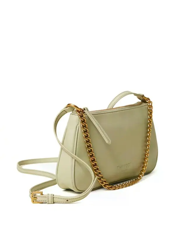 TWINSET Leather Shoulder Bag With Chain Strap