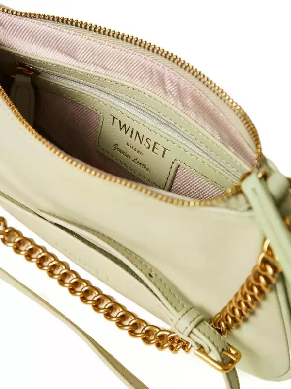 TWINSET Leather Shoulder Bag With Chain Strap