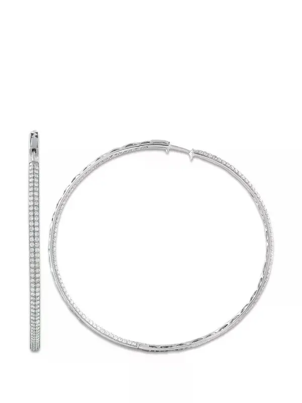 LB EXCLUSIVE Diamond Hoop Earrings - Silver