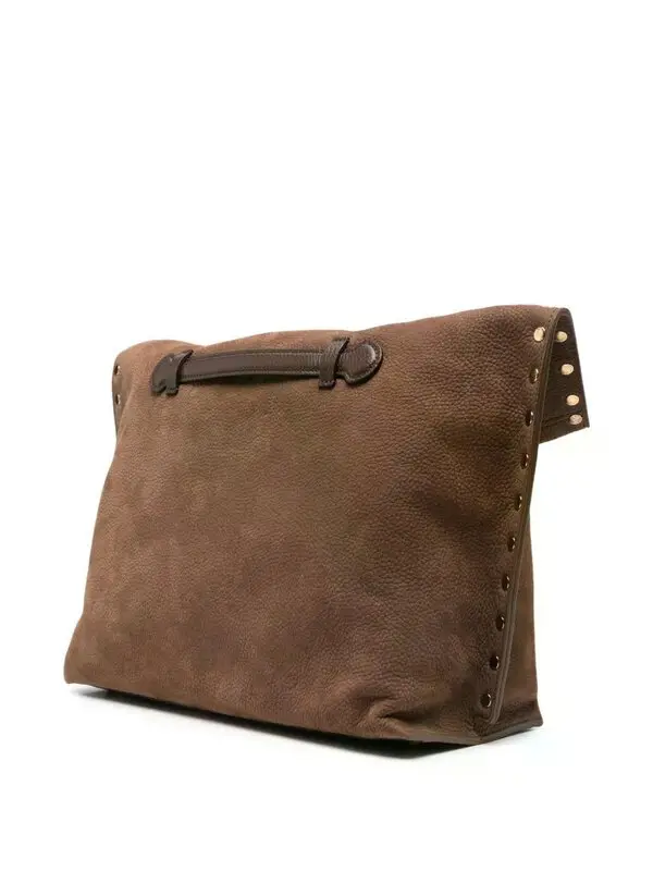 ZANELLATO Medium A'spasso Shoulder Bag With Stud Embellishments - Brown