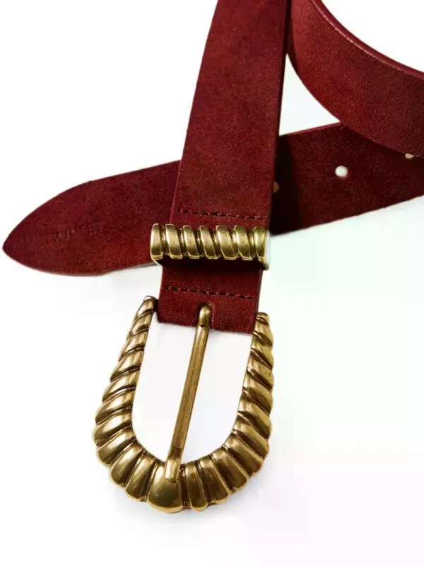TWINSET Suede Belt With Engraved Buckle