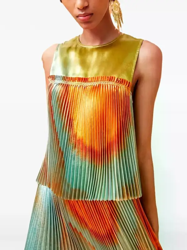 Ulla Johnson Pleated Ombré Blouse - Orange