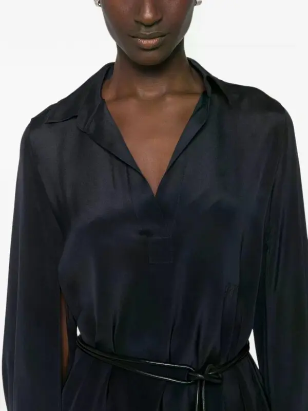 Max Mara Silk Slit-sleeve Midi Dress