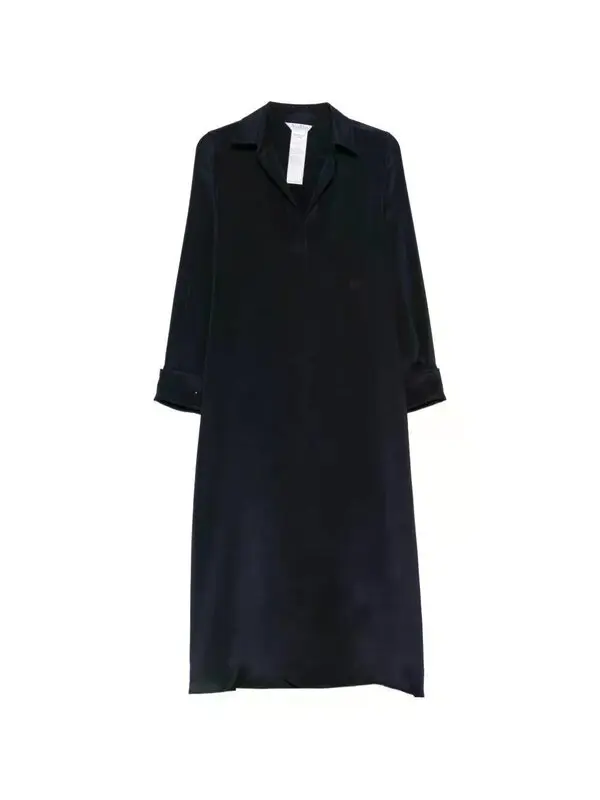 Max Mara Silk Midi Dress With Slit Sleeves - Blue