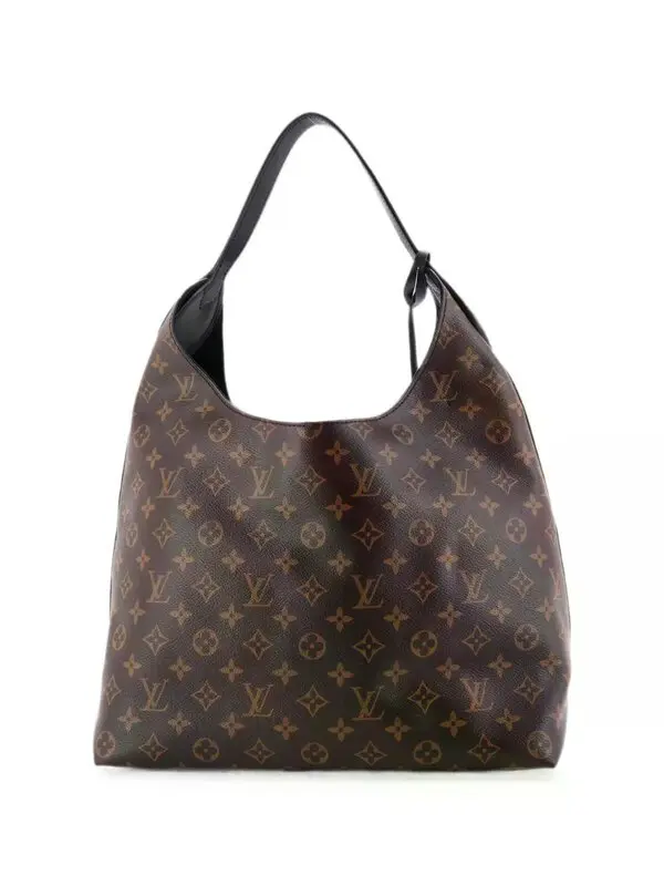 LOUIS VUITTON Flower Monogram Canvas With Leather Hobo Bag