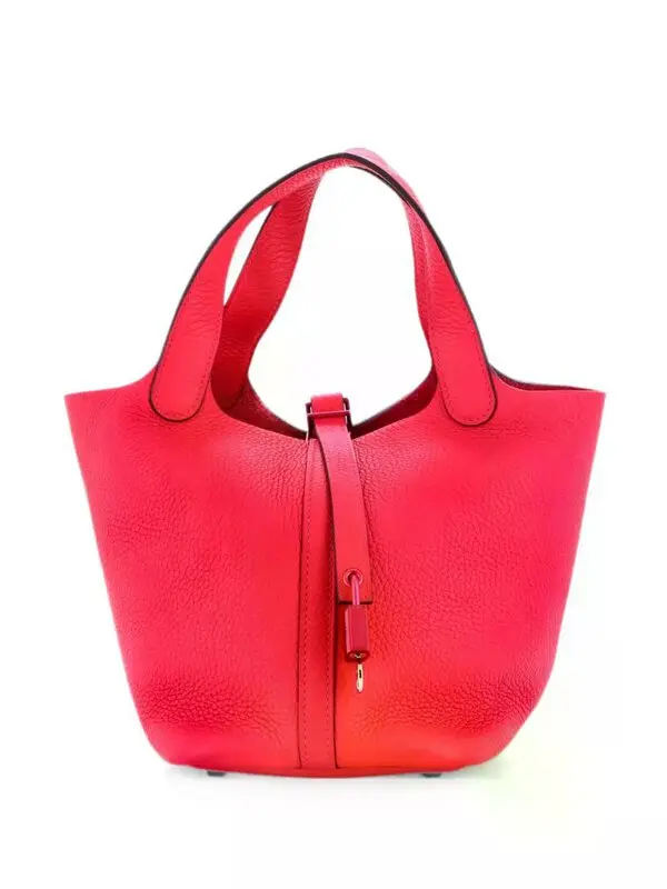 Hermès Monochrome Picotin Lock Bag Clemence Pm Bucket Bag - Pink