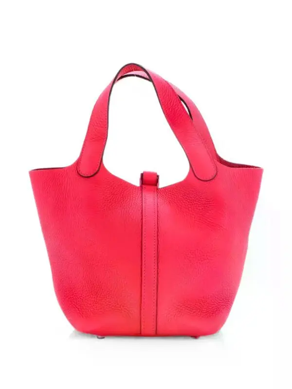 Hermès Monochrome Picotin Lock Bag Clemence Pm Bucket Bag - Pink
