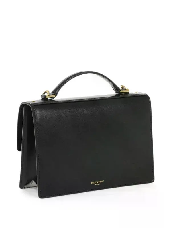 GOLDEN GOOSE Venezia Bag In Boarded Leather With Gold Details - Black