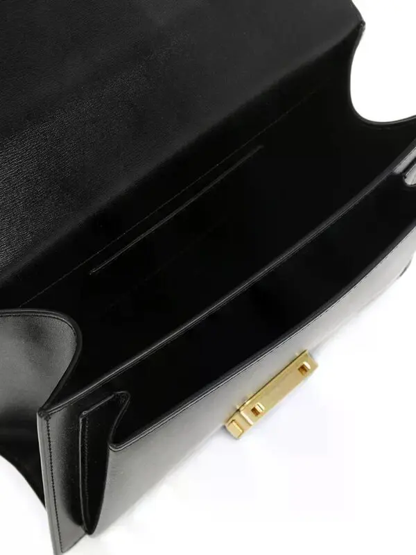 GOLDEN GOOSE Venezia Bag In Boarded Leather With Gold Details - Black
