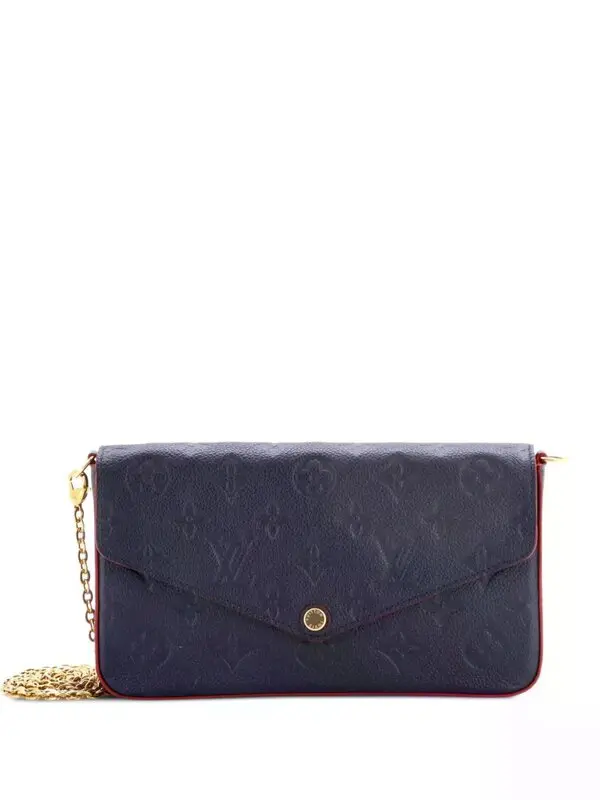 LOUIS VUITTON Felicie Pochette Monogram Empreinte Leather Crossbody Bag - Blue