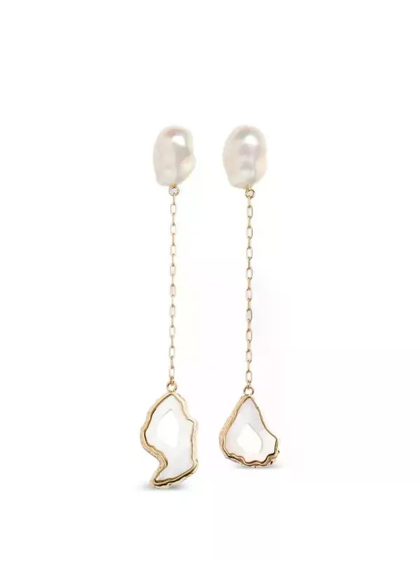 Erdem Pearl-embellished Stone Drop Earrings