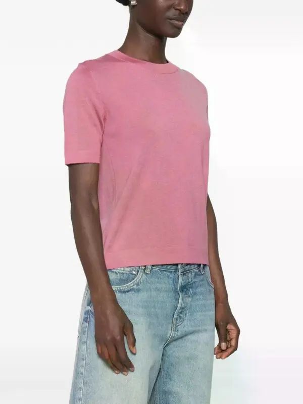Max Mara Short Sleeve Knitted Sweater - Pink