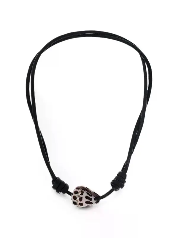 DEZSO 18k Rose Gold Diamond And Shell Pendant Necklace