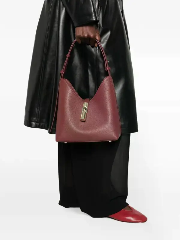 Furla Grained Leather Turn-lock Tote Bag - Red