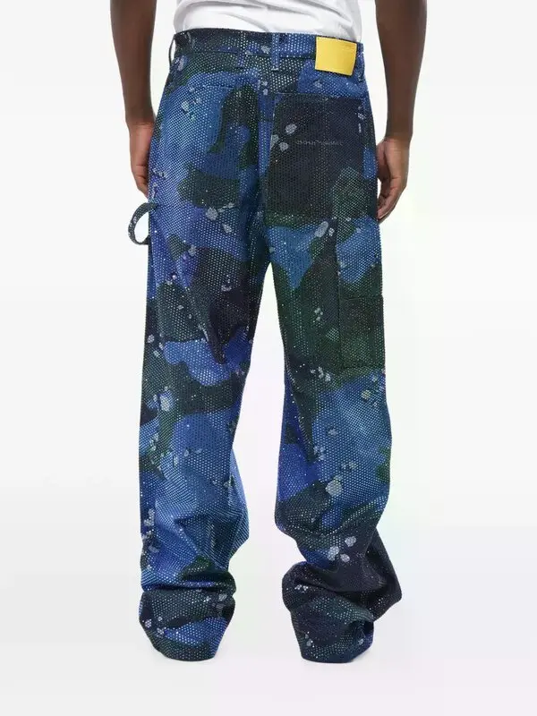 Off-White Camouflage-print Rhinestone-embellished Jeans