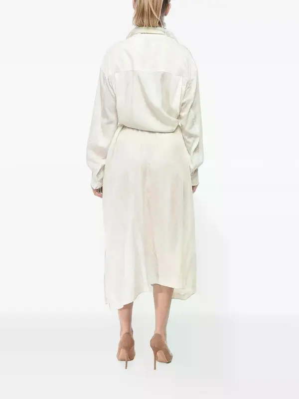 LEMAIRE Tie-neck Drawstring-waist Shirt Dress - Neutrals