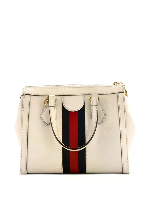 Gucci Ophidia Top Handle Tote Leather Small Satchel - Neutrals