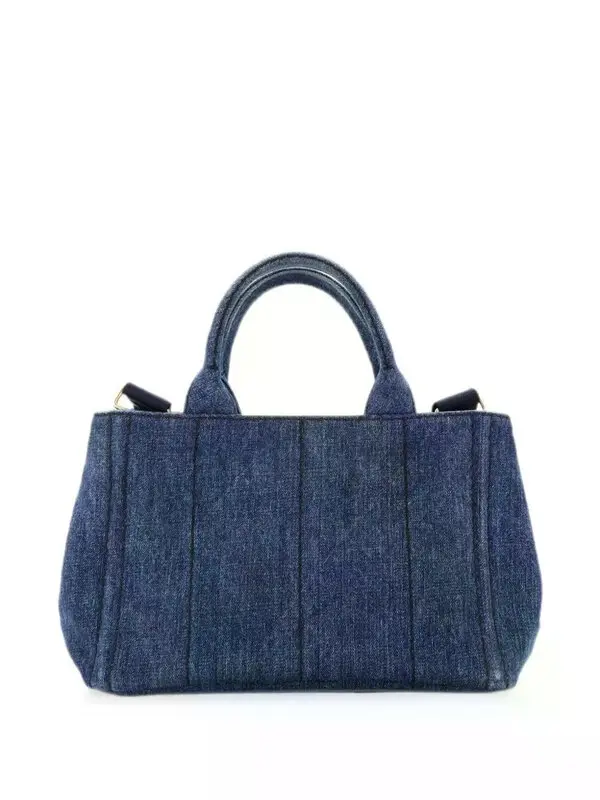 Prada Canapa Convertible Denim Mini Tote Bag