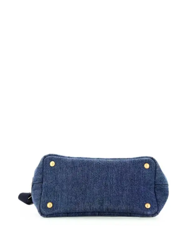 Prada Canapa Convertible Denim Mini Tote Bag