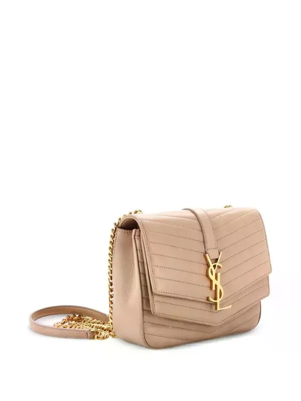 Saint Laurent Sulpice Flap Bag Matelasse Chevron Leather Shoulder Bag - Neutrals
