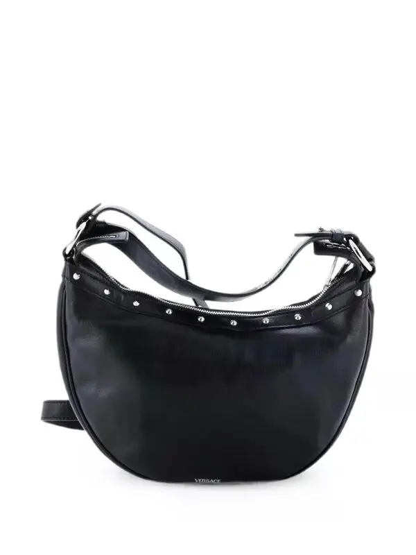 Versace Repeat Studded Leather Small Hobo Bag
