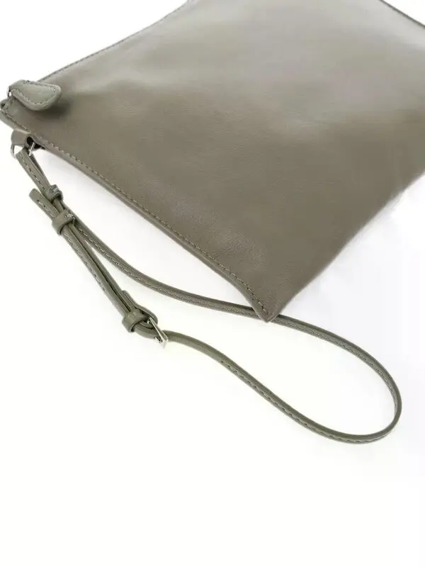 THE ROW Leather Envelope Bag Sage With Wrist Strap