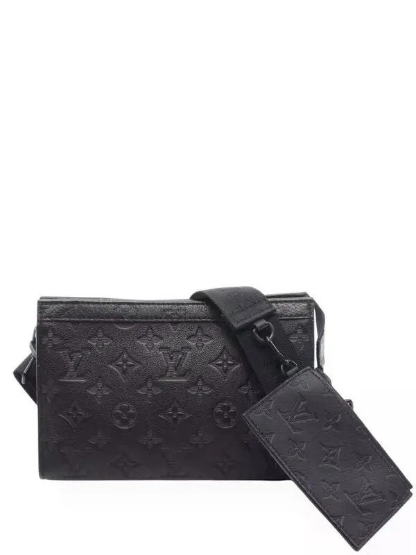 LOUIS VUITTON Monogram Shadow Gaston Wearable Wallet Crossbody Bag - Black