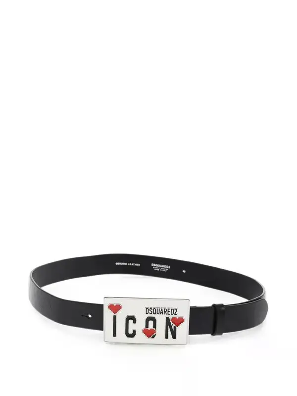 Dsquared2 Icon Plaque Leather Belt
