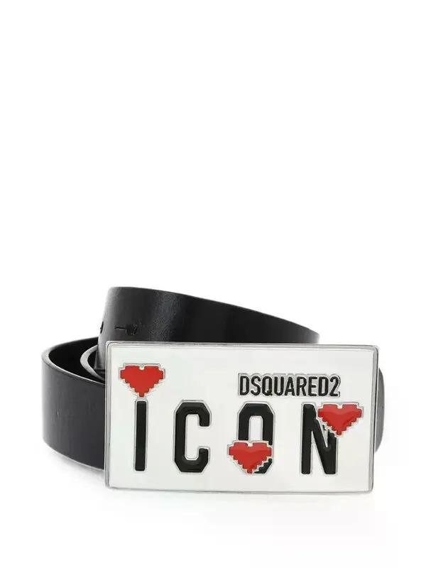 Dsquared2 Icon Plaque Leather Belt