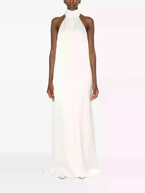 THE ARCHIVIA Riviera Feather-trim Maxi Dress